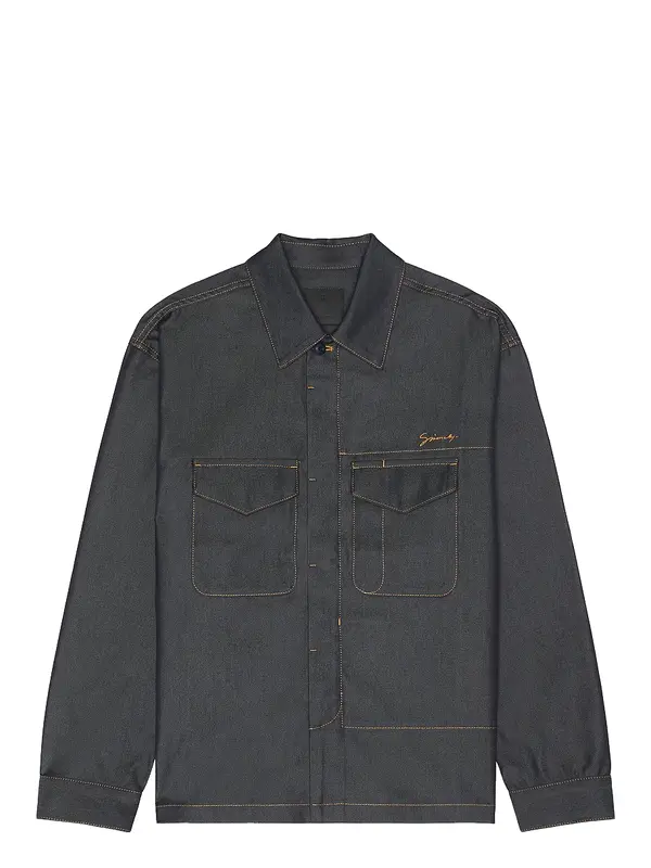 Givenchy Military Denim Jacket - Indigo Blue