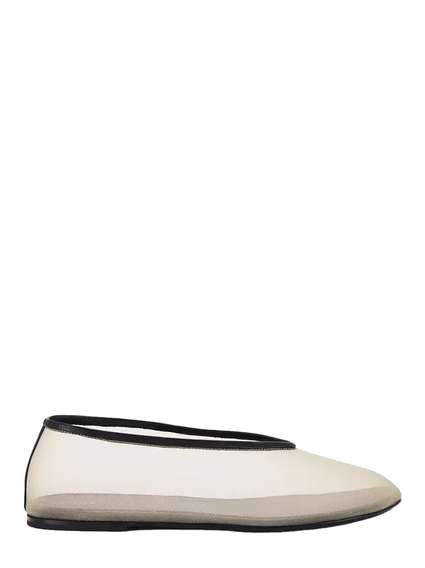 Khaite Marcy Mesh Flat - Black & Nude
