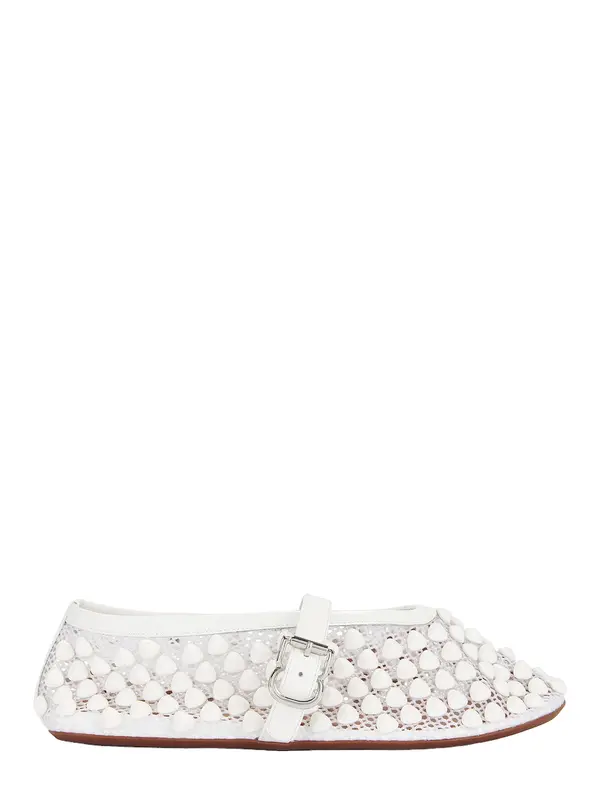 Alaïa Crochet Knit Ballet Flats - Blanc Optique