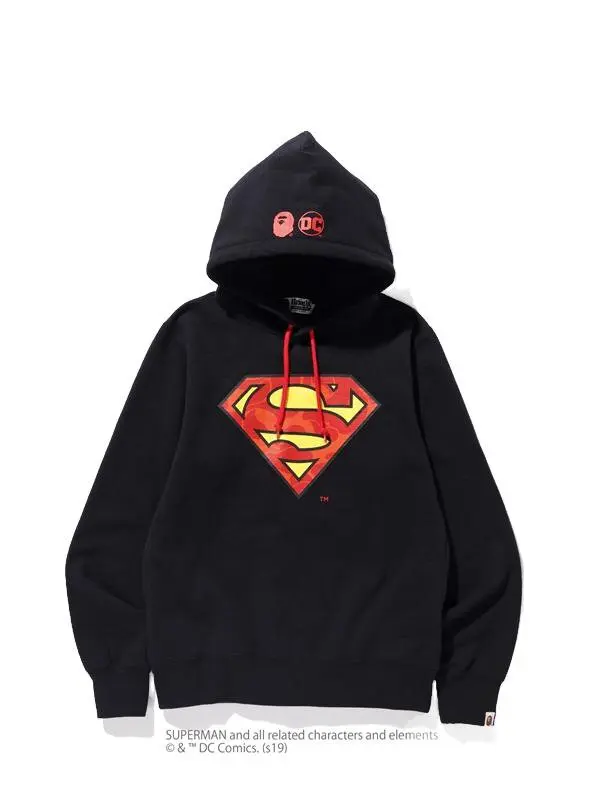 A BATHING APE X Dc Superman Pullover Hoodie - Black