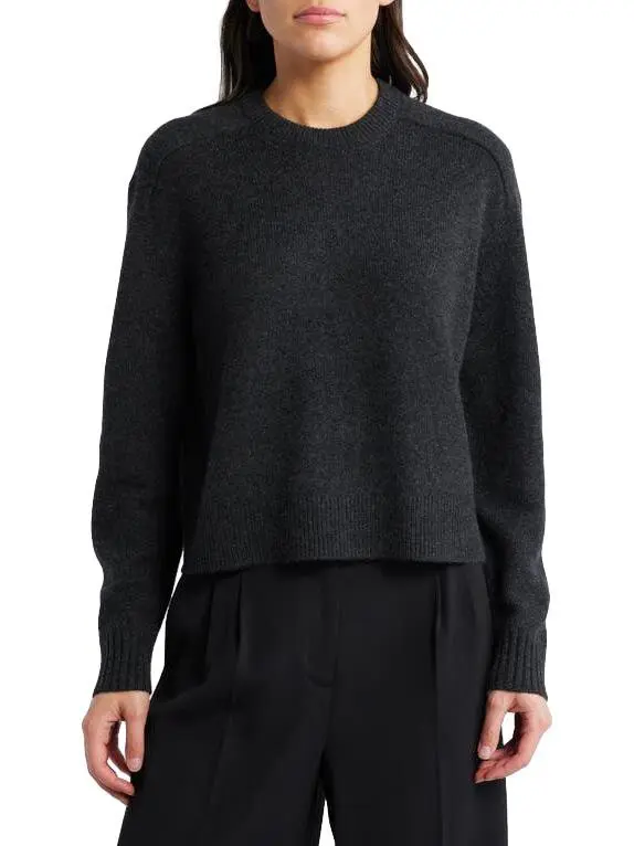 Theory Cashmere Crewneck Cropped Sweater - Dkch