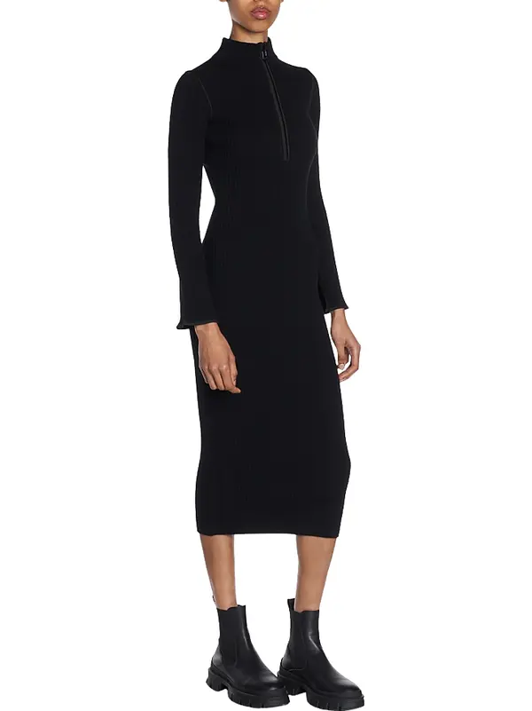 Moncler Ribbed Sweater Dress - Black