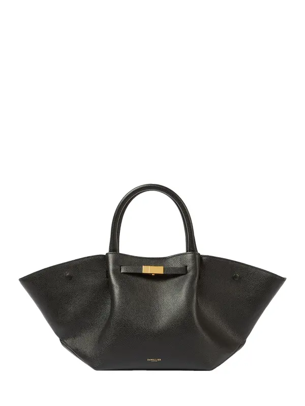 DEMELLIER New York Medium Leather Tote Bag - Black