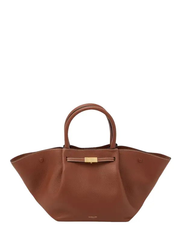 DEMELLIER New York Midi Leather Tote - Brown