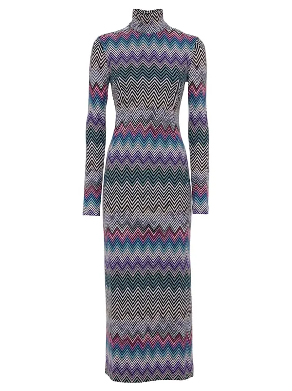 Missoni Zig Zag Turtleneck Dress - Multicoloured