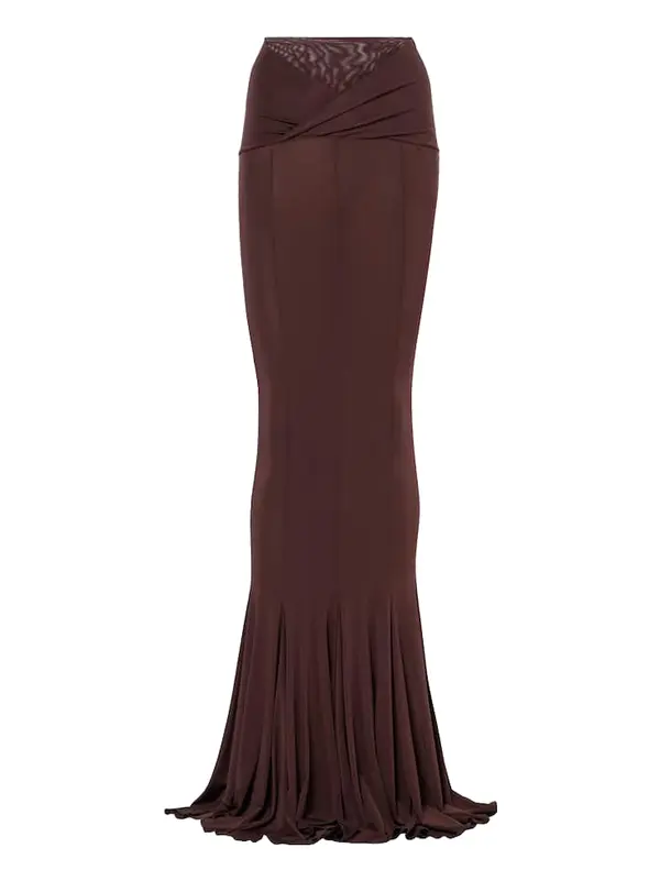 NENSI DOJAKA Draped Maxi Skirt - Brown