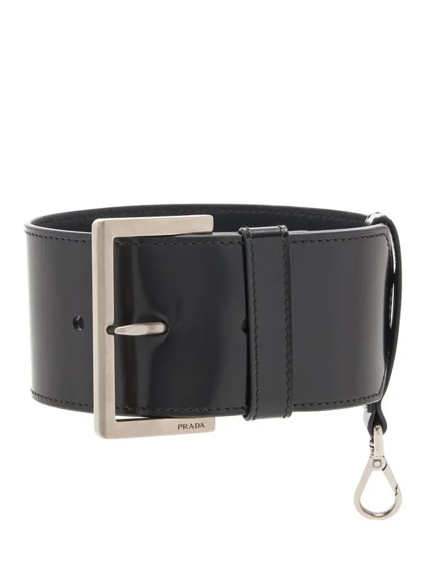 Prada Leather Wristlet - Black