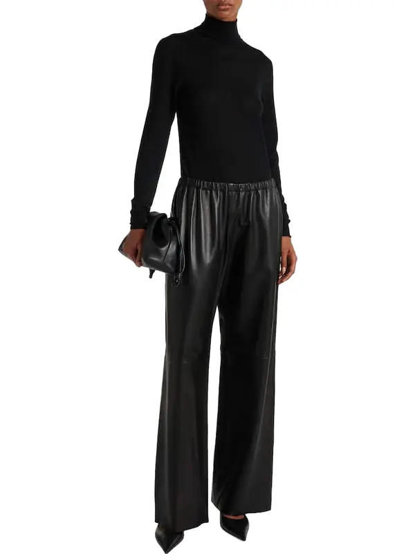 Nour Hammour Olan Leather Pants - Black