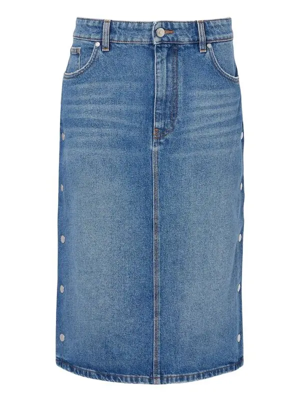 Stella McCartney Mid-rise Denim Pencil Skirt - Blue
