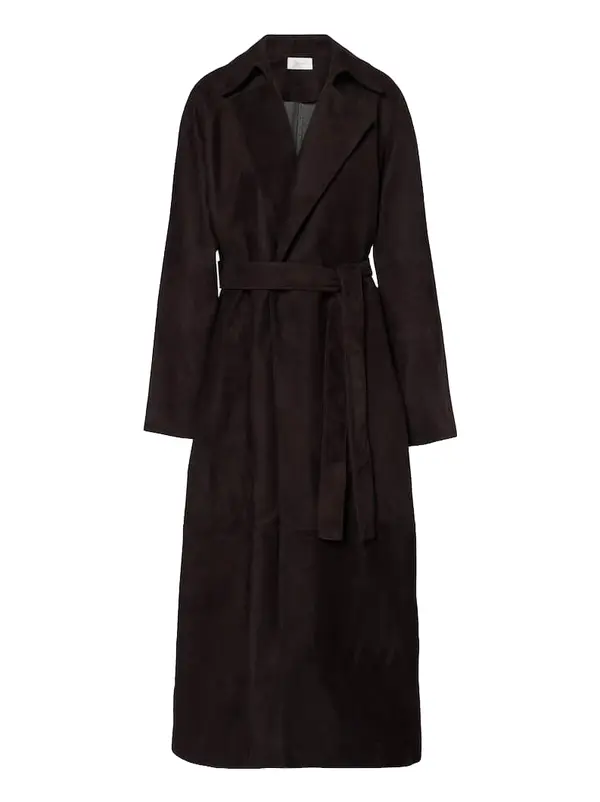 THE ROW Poseidone Suede Coat - Brown