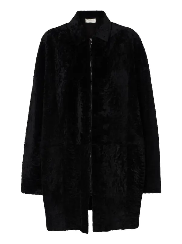 THE ROW Sheeran Shearling Coat - Black