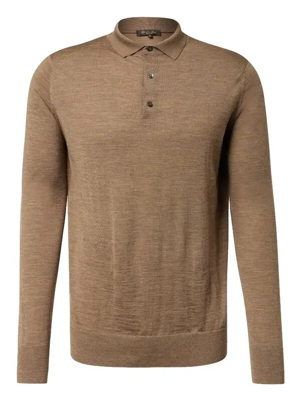 Loro Piana Virgin Wool Polo Sweater - Brown