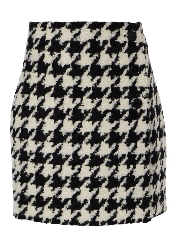 Nina Ricci Houndstooth Miniskirt - Black