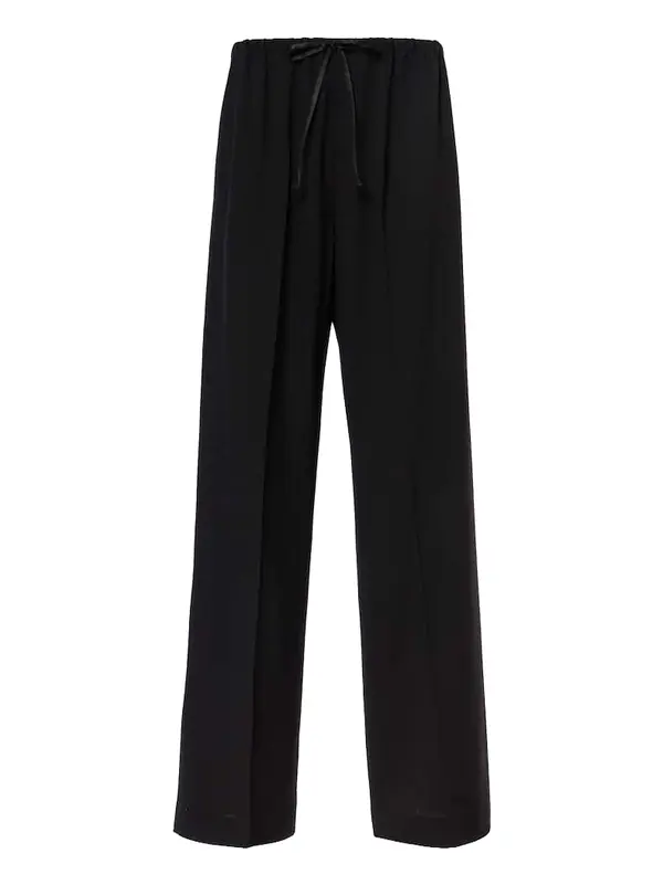 Dries Van Noten Straight Wool Pants - Black