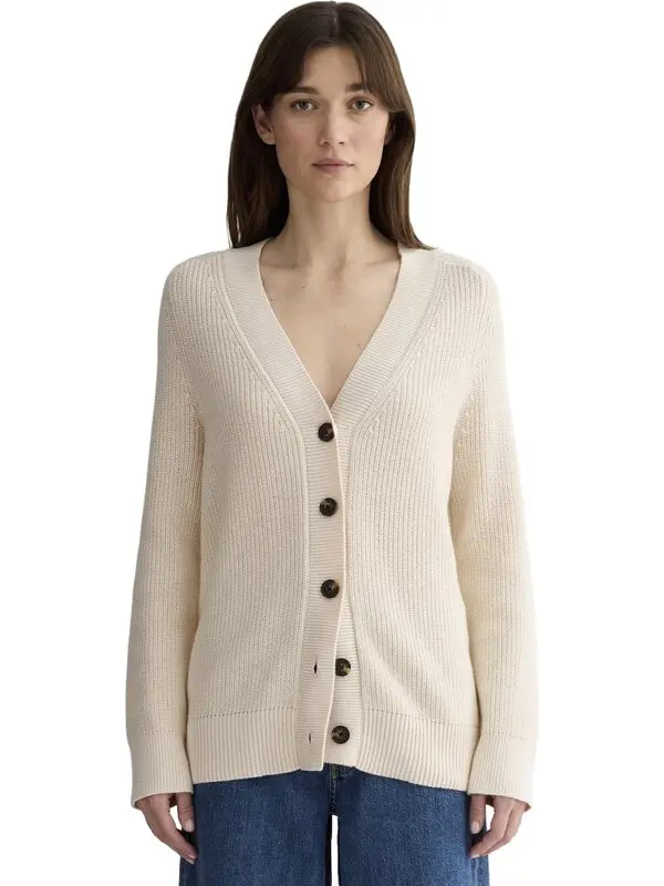 Everlane Long Cocoon Cardigan Sweater - Canvas