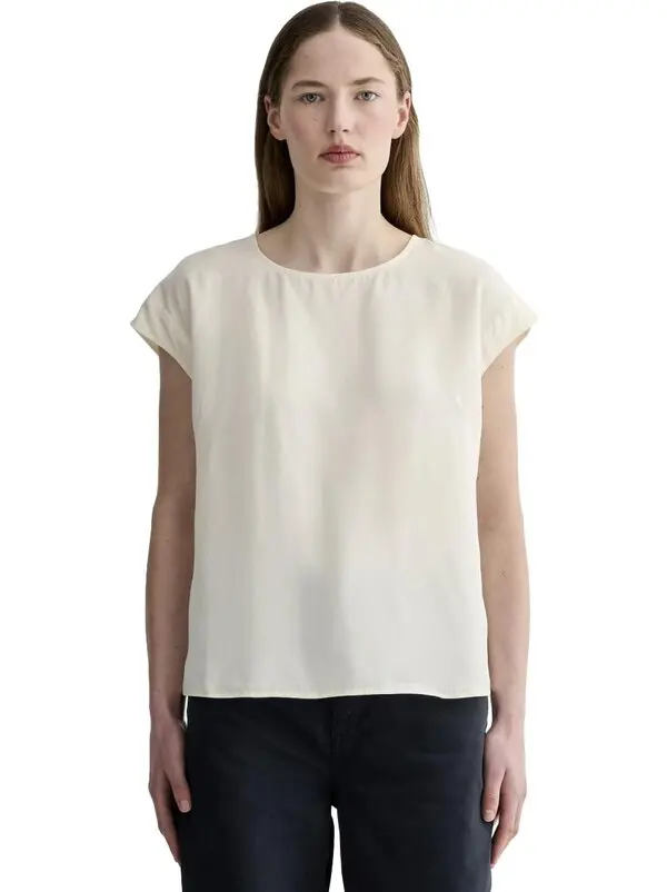Everlane Muscle Top In Butterlite Fabric - Bone