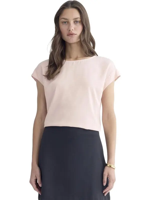 Everlane Muscle Top In Butterlite - Soft Rose