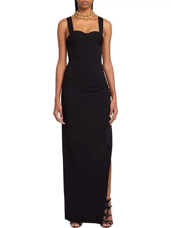 TOM FORD Strappy Stretch Viscose Corset Gown - Black