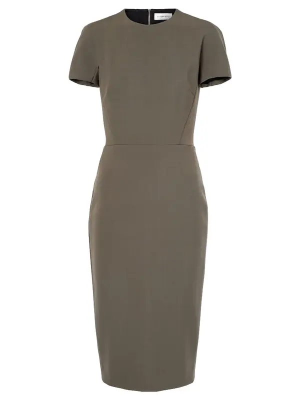 Victoria Beckham Crêpe Midi Dress - Green