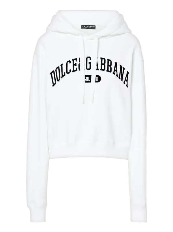 Dolce & Gabbana Logo Cotton Hoodie - White