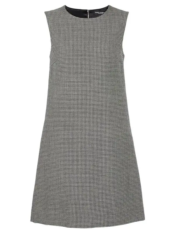 Dolce & Gabbana Houndstooth Wool Minidress - Black