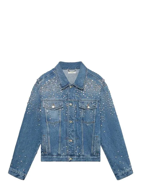 1989 STUDIO Denim Trucker Jacket With Crystals - Blue