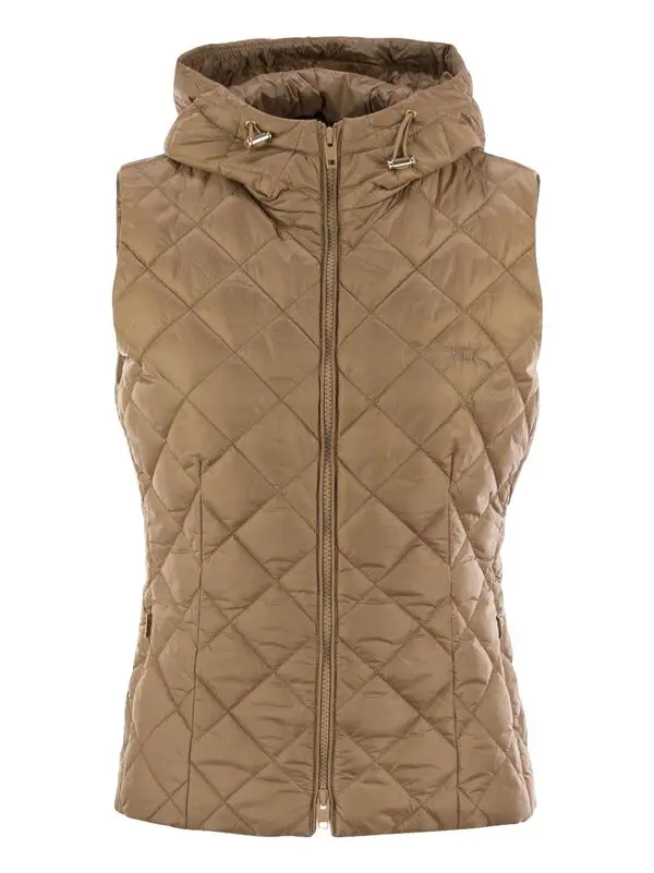 FAY Quilted Nylon Waistcoat - Brown