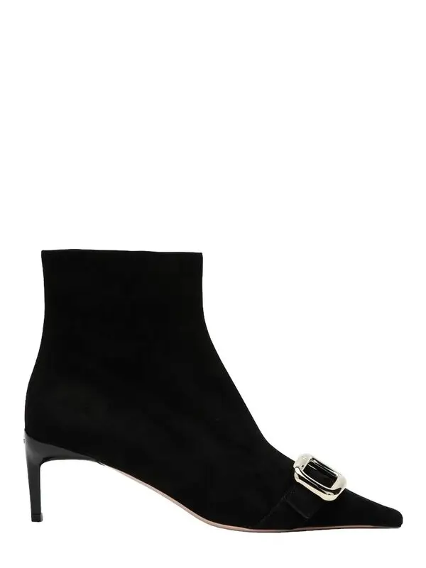 ROGER VIVIER Viv Canard Suede Ankle Boots - Black