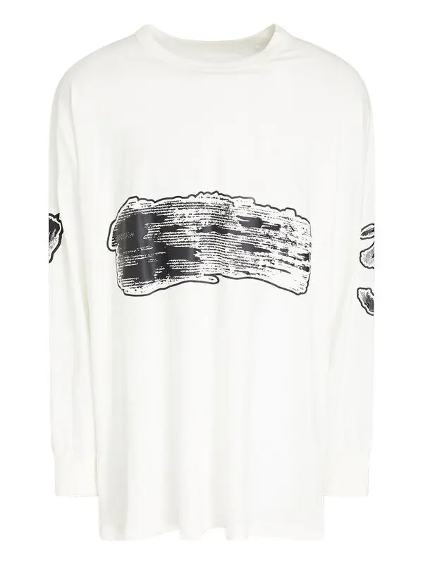 Y3 Printed Stretchcotton Jersey Tshirt - Off-white