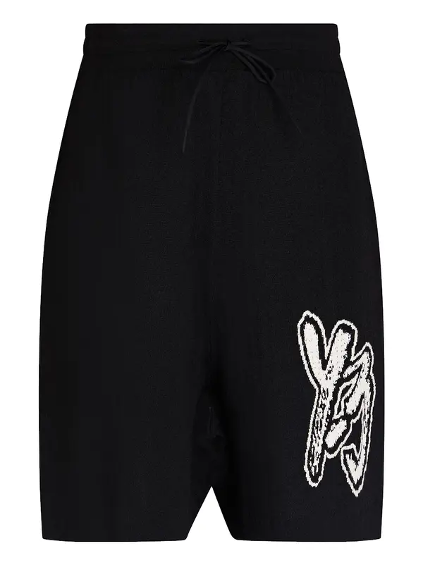 Y3 Intarsia-knit Drawstring Shorts - Black