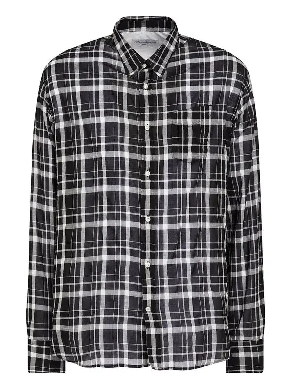 Officine Générale Checked Cottonblend Shirt - Black