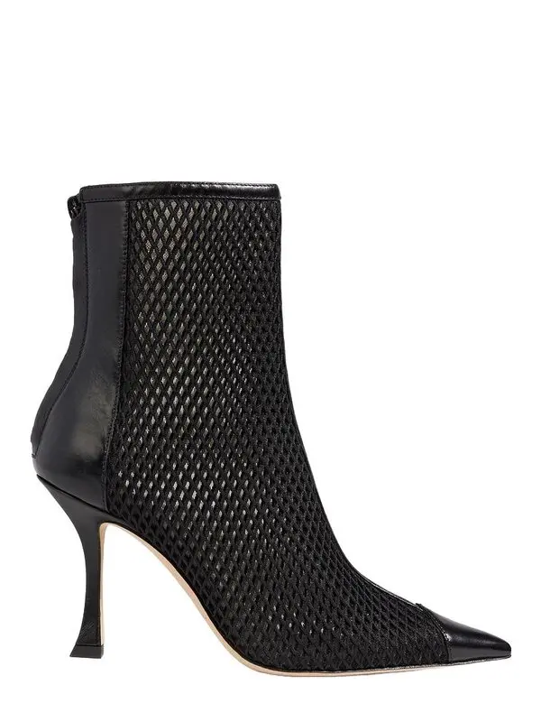 JIMMY CHOO Naidoo 90 Mesh And Leather Ankle Boots - Black