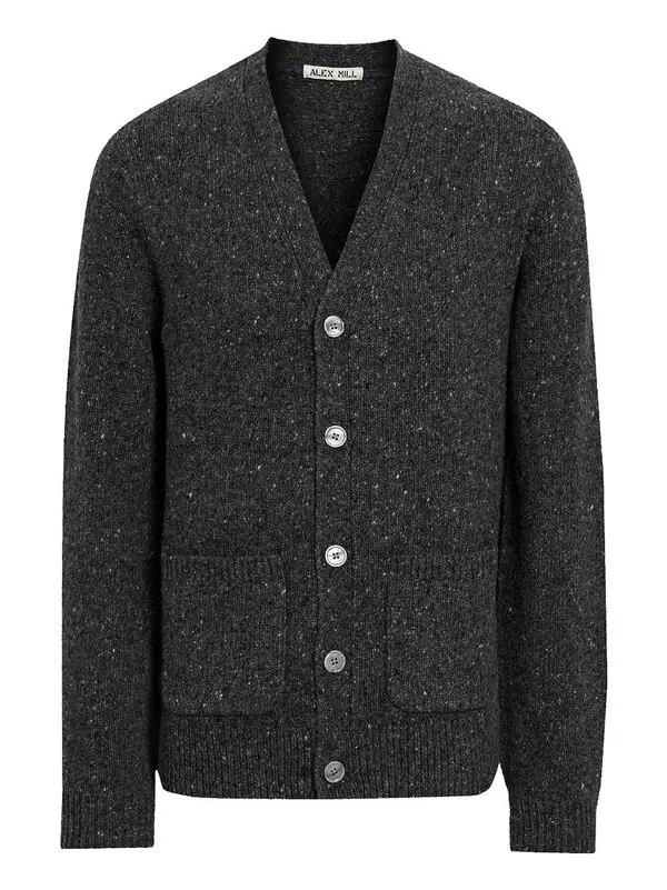 ALEX MILL Hockney Donegal Merino Wool-blend Cardigan - Charcoal