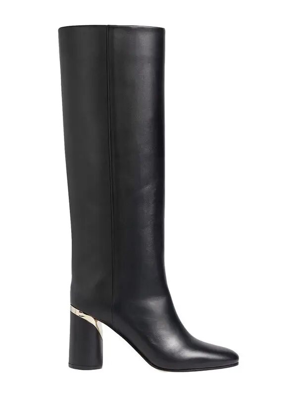 JIMMY CHOO Jayla 85 Leather Knee Boots - Black