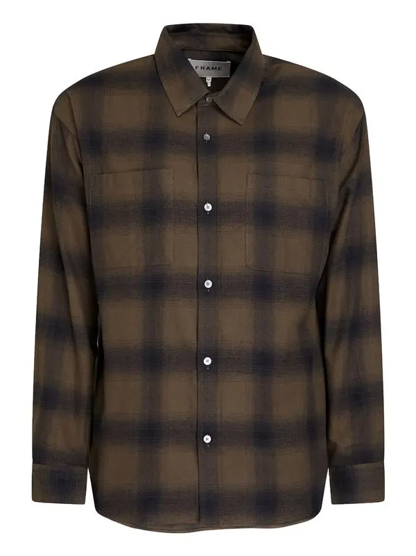 FRAME Checked Cottonflannel Shirt - Taupe