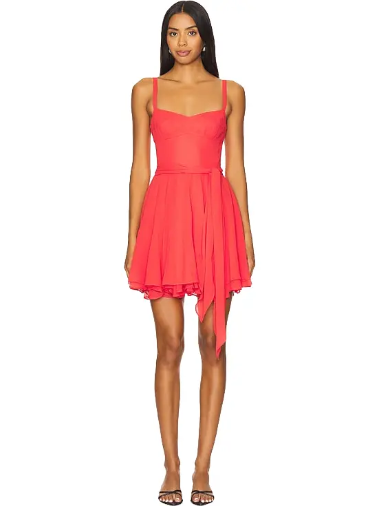Amanda Uprichard Anais Dress - Crimson