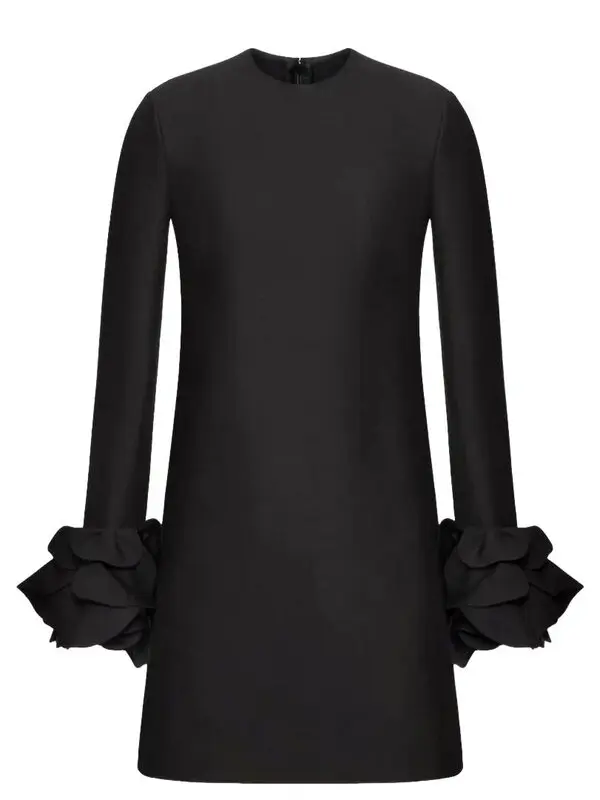 Valentino Garavani Crepe Couture Embroidered Mini Dress - Black