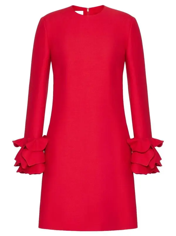 Valentino Garavani Crepe Couture Embroidered Mini Dress - Red