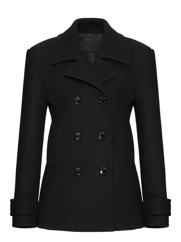 Valentino Garavani Compact Pea Coat - Black