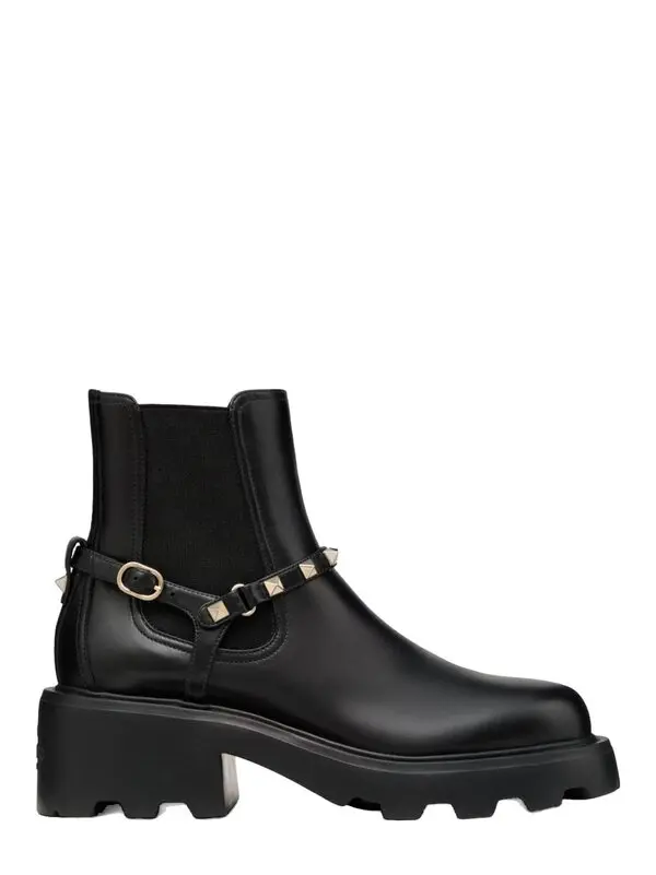 Valentino Garavani 55mm Rockstud Beatle Boots - Black