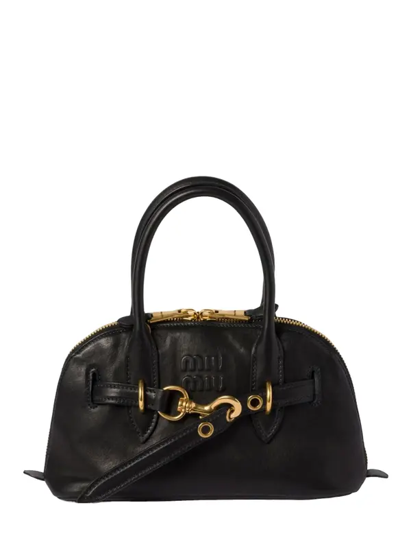 Miu Miu Aventure Leather Tote - Black