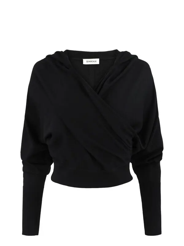 Simkhai Riley Wrap Hoodie - Black
