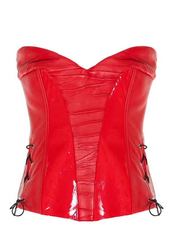 MITILIANE COUTURE Leather Corset - Red