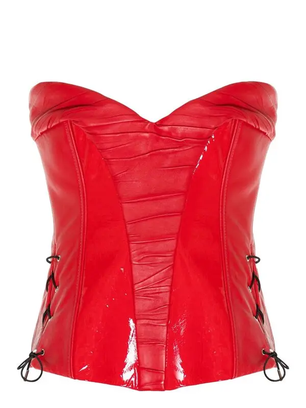 MITILIANE COUTURE Leather Corset - Red