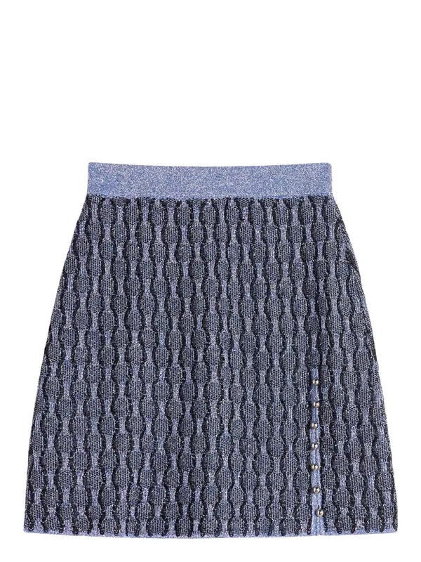 LANVIN Intarsia Knit Mini Skirt - Blue