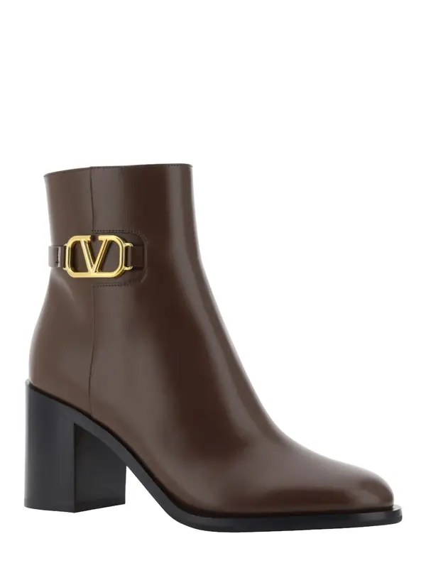 Valentino Garavani 75mm Vlogo Signature Ankle Boots - Brown