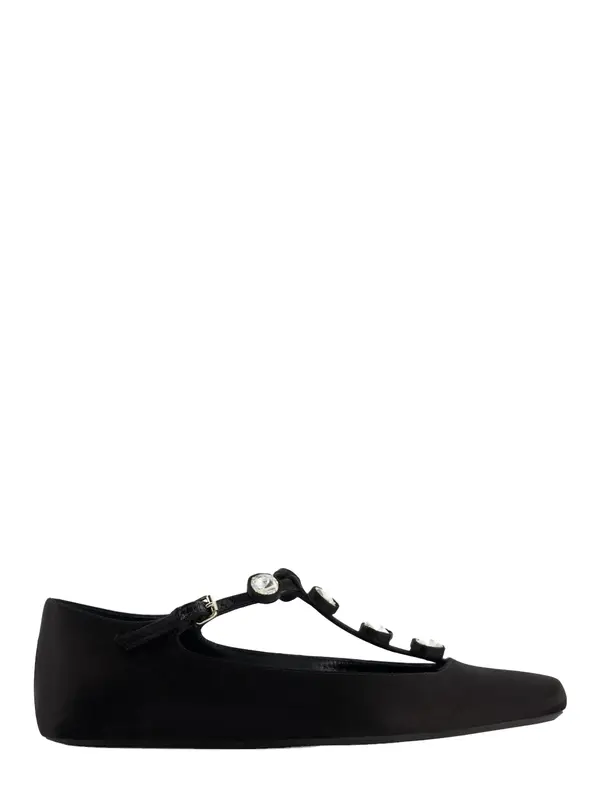 Giambattista Valli Rhinestone-embellished Ballerina Flats - Black