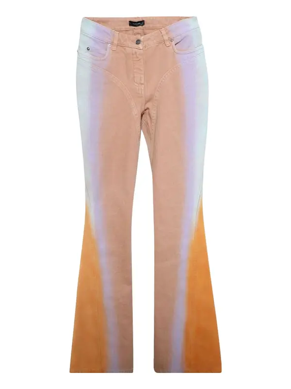 MUGLER Gradient-effect Flared Jeans - Brown