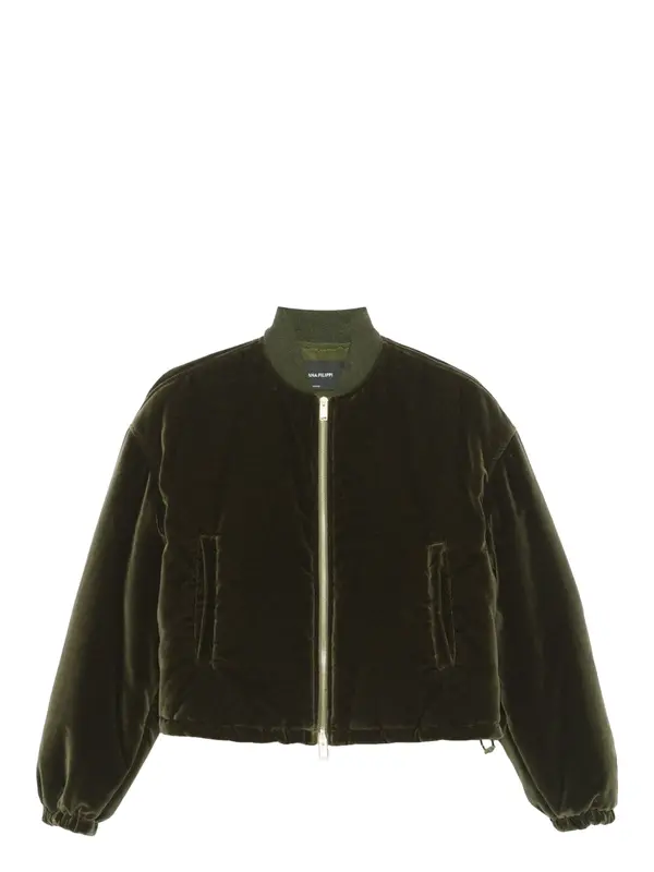Fabiana Filippi Velvet Bomber Jacket - Green