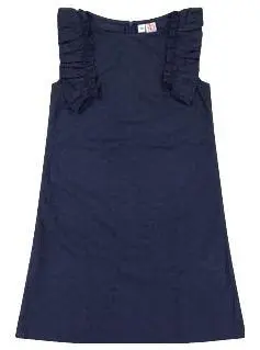 Busy Bees Grace Ruffle Sleeve Shift Dress - Navy Eyelet